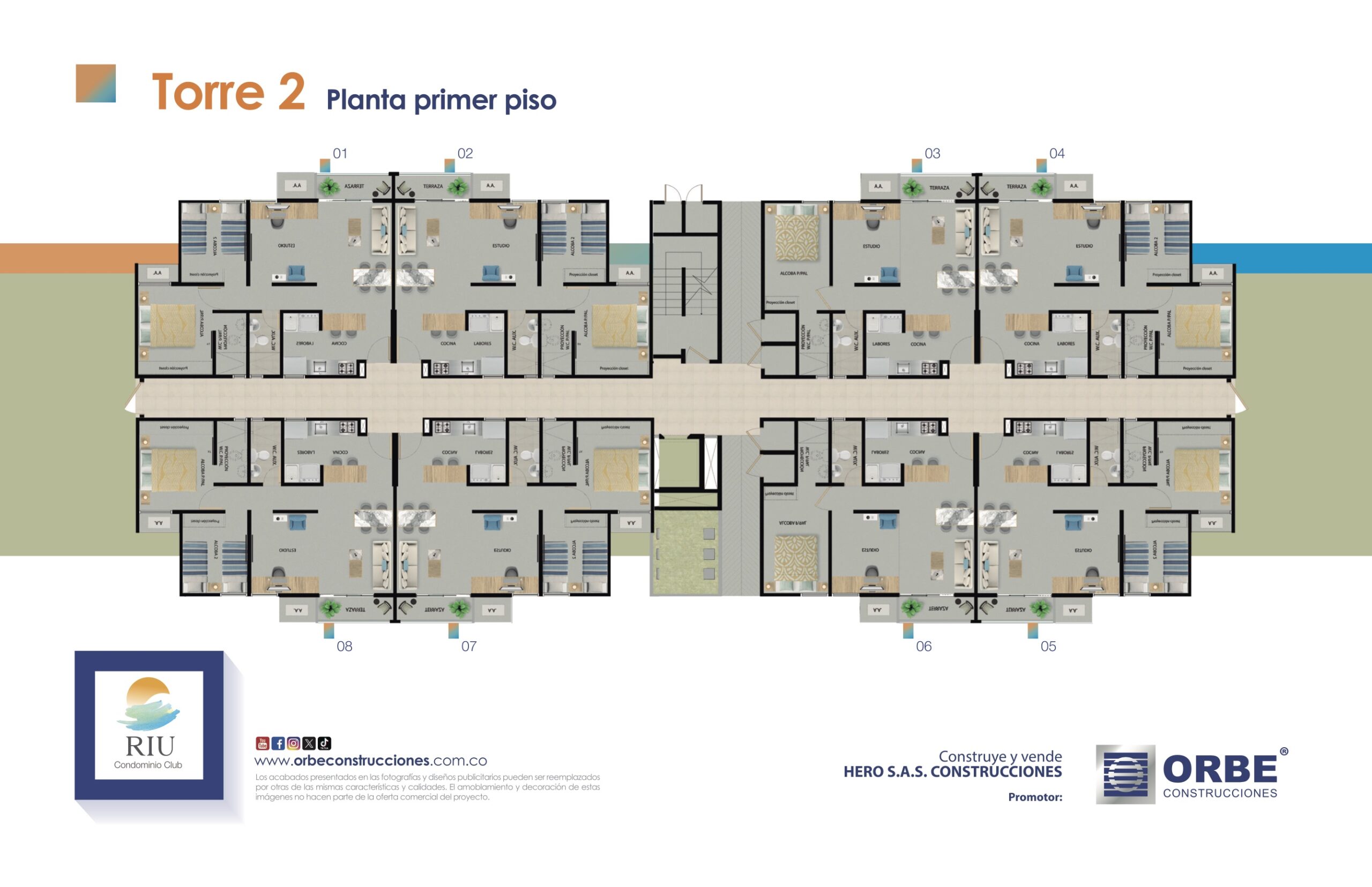Planos De Pisos De Torres Residenciales Departamento Las Torres 1°